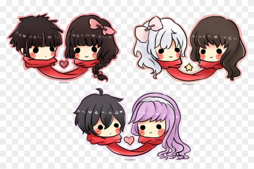 Couple Scarf Chibi [batch 1] By Vanirue On Deviantart - Couple Scarf ...